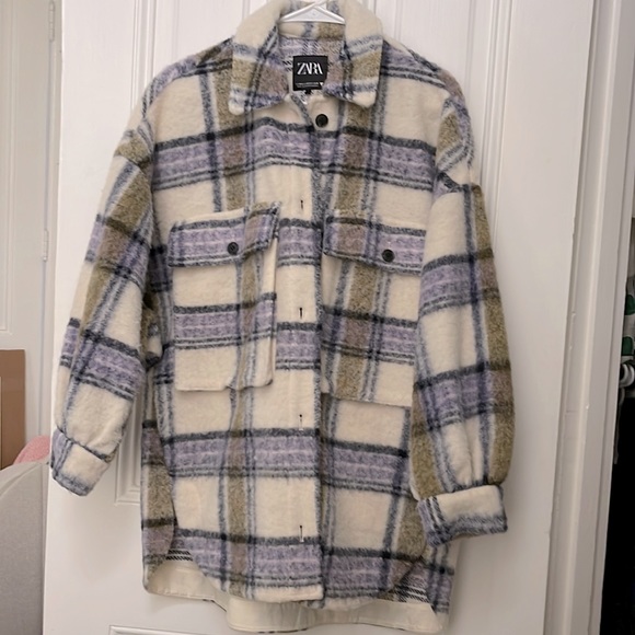 Zara | Tops | Zara Oversized Plaid Shacket | Poshmark